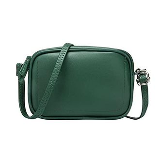 Generic Sac &agrave; bandouli&egrave;re tendance pour femme, couleur unie, l&eacute;ger, confortable, grande capacit&eacute;, en cuir pour homme, Vert, Taille unique