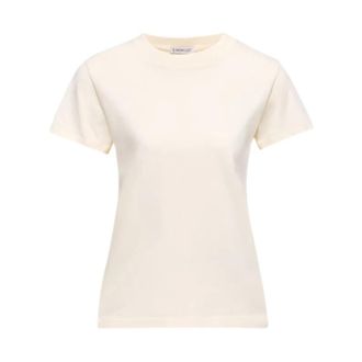 Moncler Logo Baumwoll-T-Shirt - - Tops - Damen - Wei&szlig; - M