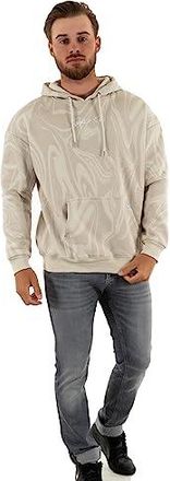 Project X Paris Sweat à Capuche Motif Liquid Marble Gris Clair XL