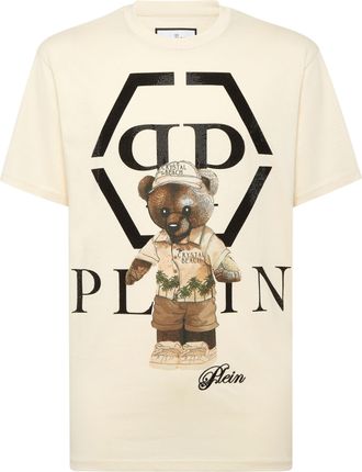 Philipp Plein Round Neck T-Shirt Crystal Teddy Bear