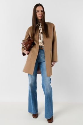 Gerard Darel Manteau r&eacute;versible en laine fine - PRECILIA - Rose