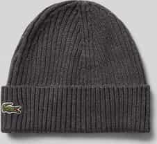 Lacoste M&uuml;tze aus Wolle mit Logo-Patch
