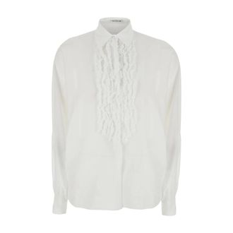 SoSUE Femme, Blouses et Chemises, Blanc, Taille: 40 FR Antonia Slim Ruffle Shirt
