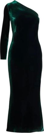 Ralph Lauren Femme, Robes, Vert, Taille: 36 FR Velvet One Shoulder Dress