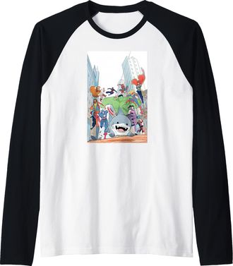 MARVEL Jeff The Land Shark Leads The Super Hero Charge Raglan