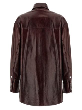 Sportmax Womens Bordeaux Lamb Leather Blouse