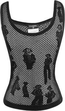 Chanel Black Coco Crochet Knitted Vest Size XXS
