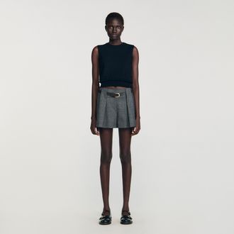 Sandro Short plissé à ceinture