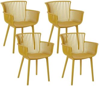 Beliani Gartenstuhl 4er Set PESARO Schwarz