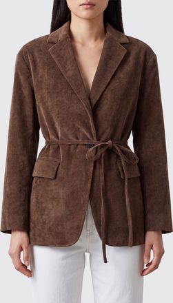 Brunello Cucinelli Blazer court en velours avec ceinture &agrave; nouer