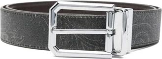 Etro Homme, Accessoires, Noir, Taille: 95 CM Motif Cachemire Ceinture en Cuir Noir