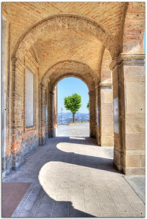 Wallario Outdoor-Poster f&uuml;r Garten oder Balkon Durchblick ins Weite, Motivbanner Gr&ouml;&szlig;e: ca. 60 x 90 cm, Outdoor-Bild