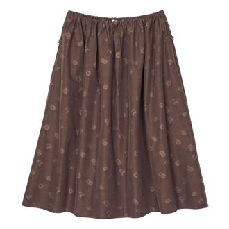 Cecilie Bahnsen Femme, Jupes, Brun, Taille: 38 FR Fiella Jupe Midi Ample