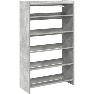 vidaXL Schuhregal Betongrau 60x25x100 cm Holzwerkstoff Vidaxl