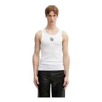 VETEMENTS D&eacute;bardeur Biker Cross Logo - Homme - Tops - Blanc - Taille: M