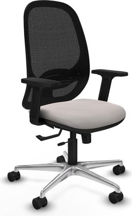 Piqueras y Crespo B&uuml;rostuhl, wei&szlig;, mit 2D-Armen, h&ouml;henverstellbare Lendenwirbelst&uuml;tze, ausgestattet mit Synchron/Translack und Schneideschaum, Schwarz/Wei&szlig;