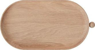 OYOY Living Inka Wood Tray - Holztablett Tablett Oval zum Servieren und Präsentieren Organisieren - Eiche 34x18x2 cm