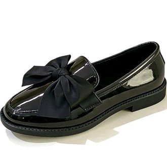 Generic Mocassins avec noeud pour femme - Grande largeur - &Eacute;l&eacute;gants, d&eacute;contract&eacute;s et confortables - Pour le travail, Noir, 39.5 EU