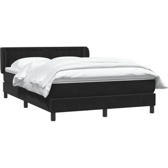 vidaXL Boxspringbett mit Matratze Schwarz 160x220 cm Samt vidaXL