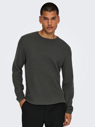 Only & Sons Strickpullover ONSERIC REG 12 STRUC CREW KNIT Baumwolle, regular fit