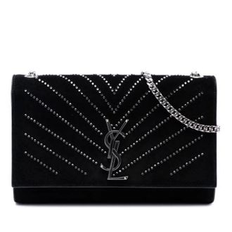 Saint Laurent Sac bandouli&egrave;re en daim Pre-owned - Femme - Pre-owned - Noir - Taille: ONE Size