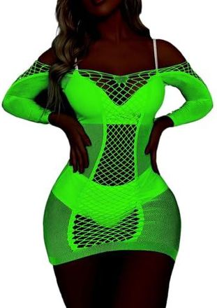 Generic Bas r&eacute;sille phosphorescents pour femme - Lingerie sexy pour Halloween - Maille en nylon extensible - Accessoires de costume de f&ecirc;te, rose clair, Taill