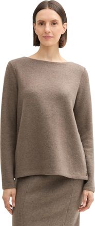 Tom Tailor Damen RIPP Sweatshirt mit Kn&ouml;pfen, 16569 - Cashew Beige Melange, XXS