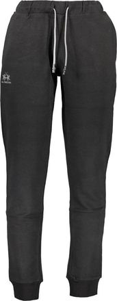 La Martina Homme, Pantalons, Noir, Taille: XL Pantalon de Sport en Coton Noir avec Logo
