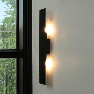 Licht-Erlebnisse Licht-erlebnisse - Applique Noir Moderne M&eacute;tal long 50 cm plat rectangulaire Lampe murale
