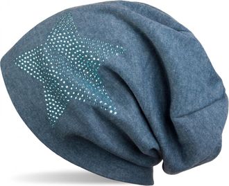 styleBREAKER M&uuml;tze Warme Beanie M&uuml;tze mit Strass Stern