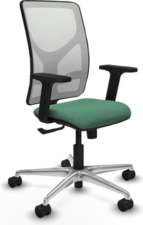 Piqueras y Crespo Gr&uuml;ner Schreibtischstuhl mit 2D-Armlehnen, h&ouml;henverstellbare Lendenwirbelst&uuml;tze, ausgestattet mit 3 Positionen und Schneidschaum, Wei&szlig;/Smaragdgr&uuml;n