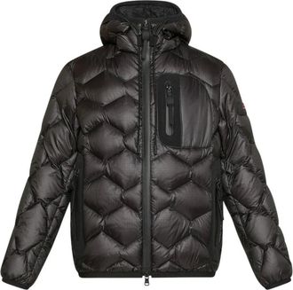 Peuterey Homme, Vestes, Noir, Taille: XL Doudoune Noire Géométrique Matelassée