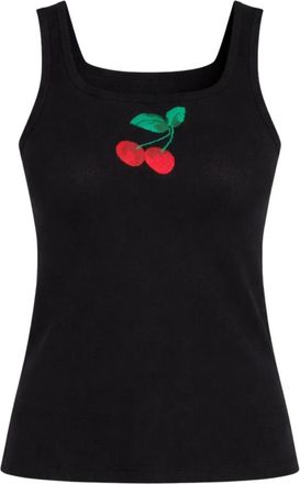Twinset Femme, Tops, Noir, Taille: 40 FR Top avec Broderie Cerises