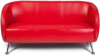 hjh OFFICE Hjh Office - gebraucht] Loungesofa Clubsofa 3 Sitzer Kunstleder Rot Sitzpolsterung B-Ware