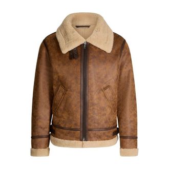 Joop Femme, Vestes, Brun, Taille: L Veste en fausse fourrure avec col rabattu