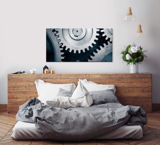 Paul Sinus Art Zahnräder Wandbild in verschiedenen Größen Wähle Deine Größe 60x120cm