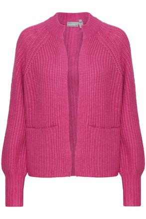 Fransa FRBEVERLY CAR - 20611121 Damen Strickjacke Cardigan Fein-Strick, Gr&ouml;&szlig;e:L, Farbe:Very Berry Melange (1823361)