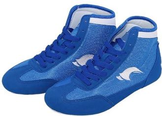 Generic Chaussons de boxe pour homme, pointure 48, chaussures de lutte, chaussures de boxe, chaussures de comp&eacute;tition dentra&icirc;nement pour homme 997h V1, bleu, 