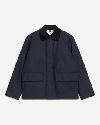 Arket Jacke Aus Gewachster Baumwolle -Blau