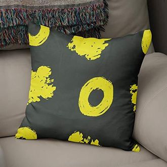 Bonamaison Le Jardin du Lin Kissen Zierkissenbezug Kissenbezug, Neongelb & Rauch Dekoration, Weich Bequem, Für Zuhause Autos Büro Sofa Wohnzimmer Couch Schlafzim