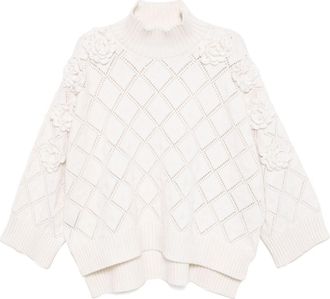 Elie Saab Pullover mit Blumendetail - Nude