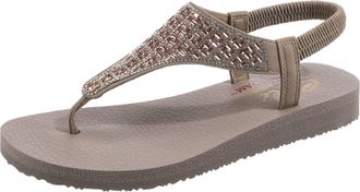 Skechers Damen Meditation-Rock Crown Flache Sandale, Medium, taupe, 38 EU