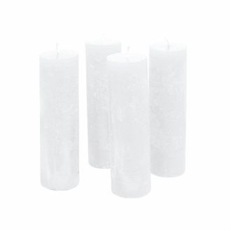 Loberon Kerze 4er Set Muriel, von Hand gefertigt, durchgefärbt & geruchslos, Lange Brenndauer, Advent, Adventskranz, Dekoration, Paraffinwachs, Creme