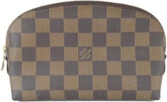 Louis Vuitton Pre-owned Pochette cosm&eacute;tique en toile enduite Damier - Femme - Pre-owned - Brun - Taille: ONE Size