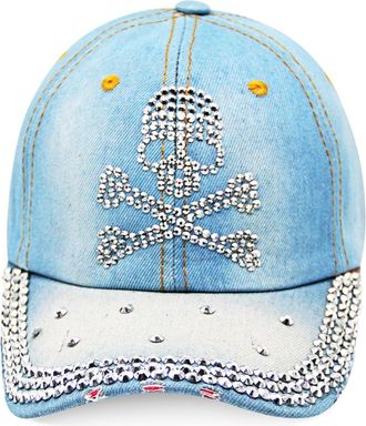 Glamexx24 Jeans Baseball Cap Damen Verstellbare Basecap mit Strasssteinen Atmungsaktive Baumwolle Baseballkappe f&uuml;r Outdoor Running Tennis Golf