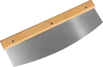 Scarlet Bijoux scarlet kitchen | Pizzamesser &raquo;Rapido&laquo; Pizzacutter, Wiegemesser mit scharfer Klinge aus rostfreiem Edelstahl 32cm mit Holzgriff, schnelles und saubere