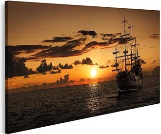Islandburner Tableau Tableaux Un bateau pirate en pleine mer Cadre sur Toile Impression Photo Affiches
