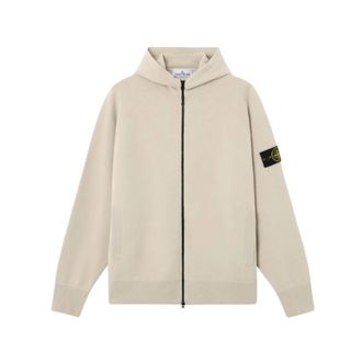 Stone Island Zip-through Kapuzenstrickjacke - - Sweatshirts & Hoodies - Herren - Beige - M