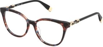 Furla Lunettes de Vue VFU832 0P61 AVANA AZZURRO-MULTICOLOR 54/17/140 Femme