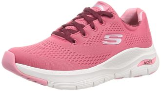 Skechers Damen Sneaker, Rose Mesh Burgundy Trim, 39.5 EU